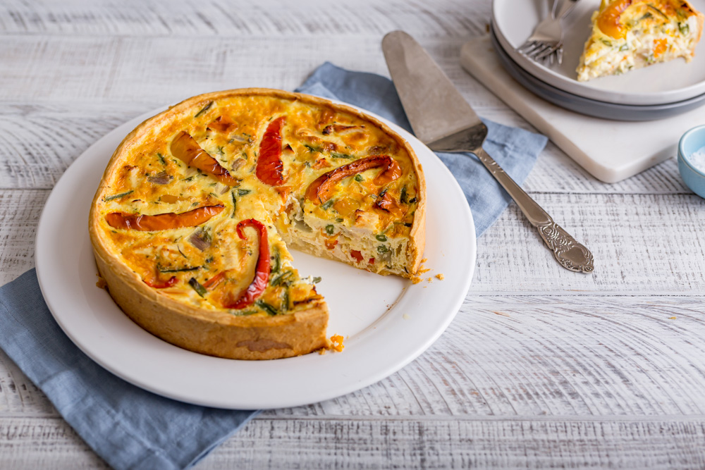 Deep Dish Chicken & Summer Veg Quiche | ILoveCooking